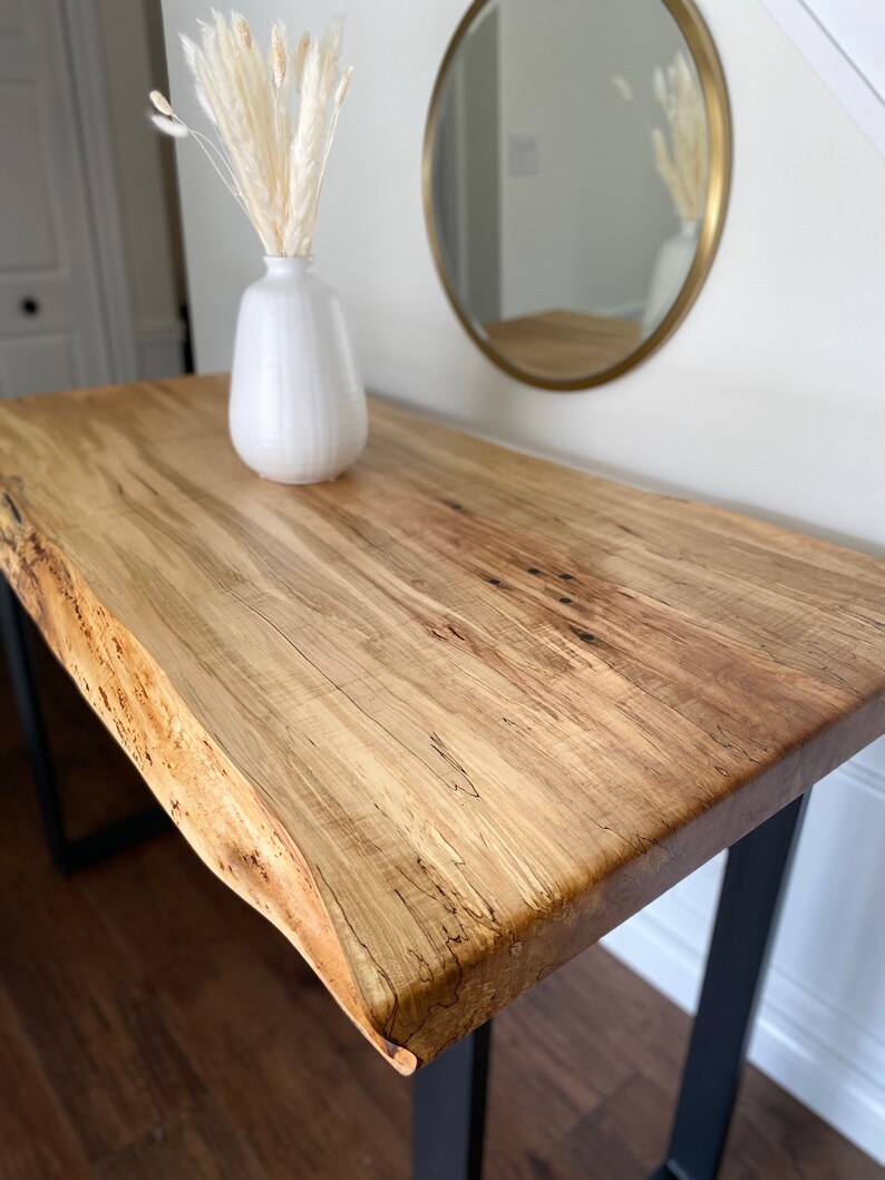 Custom Made Spalted Maple Live Edge Sofa Bar Table | Etsy
