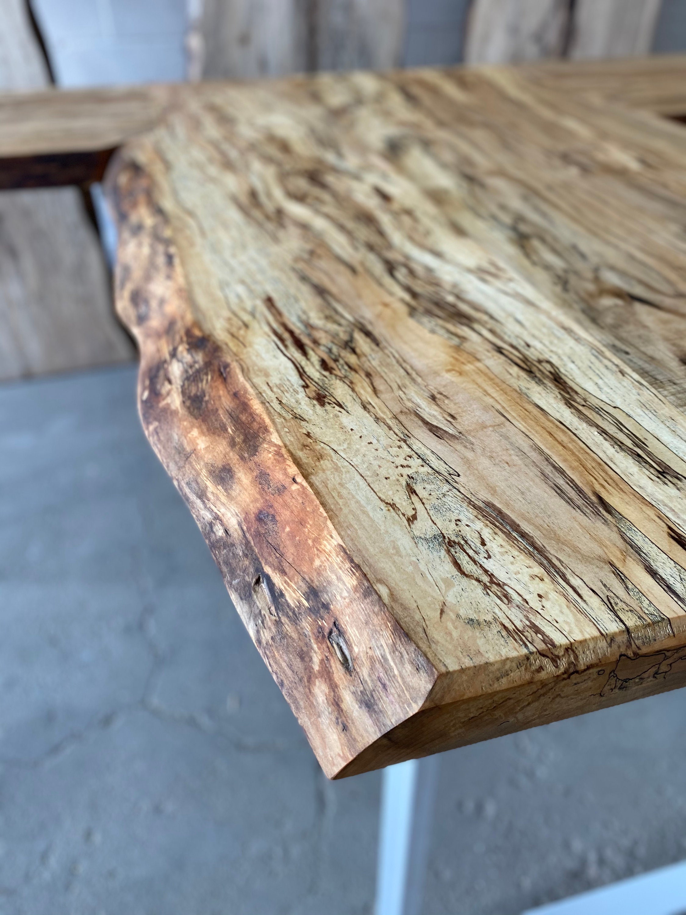 Solid Spalted Maple Live Edge Desk - Etsy