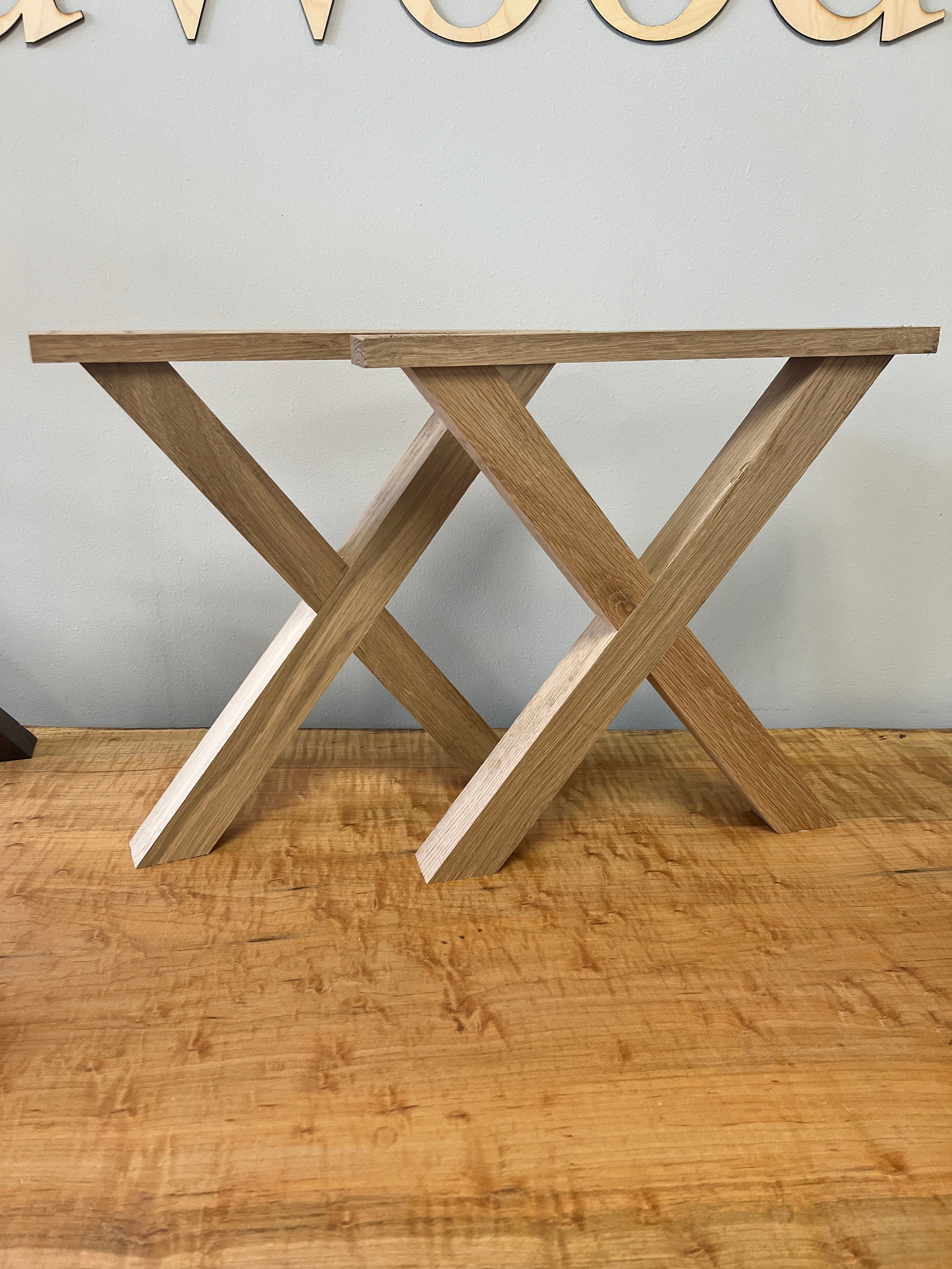 White Oak X Shape Coffee Table Legs - Etsy