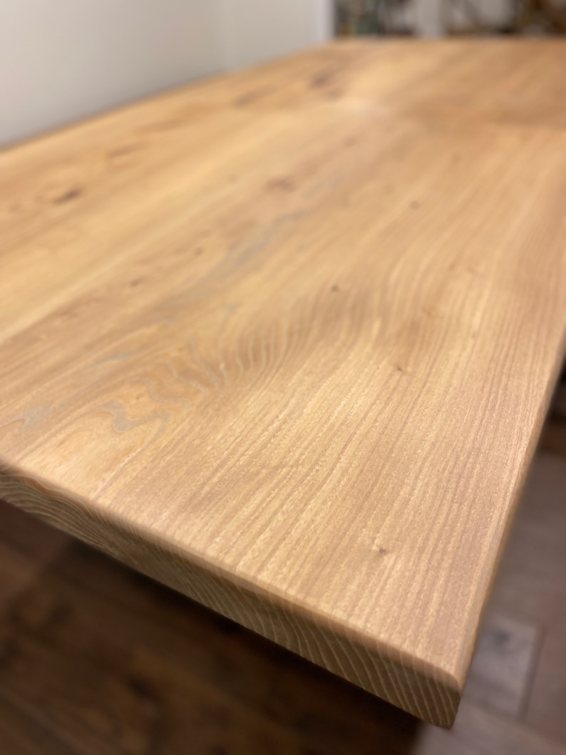 Solid Elm Dining Table extendable With Custom Trestle Legs | Etsy