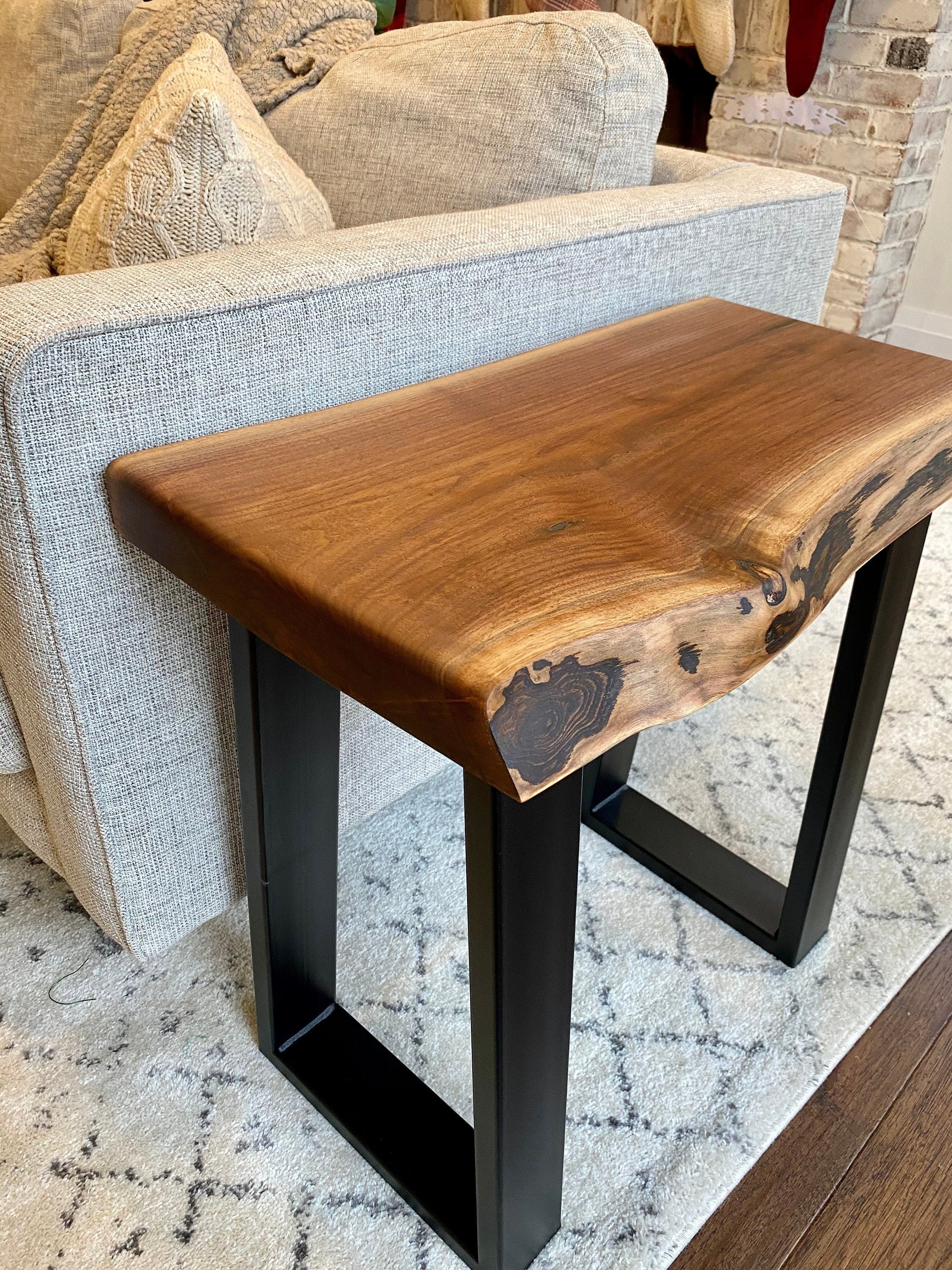 Custom Made Black Walnut Live Edge Side/end Table - Etsy