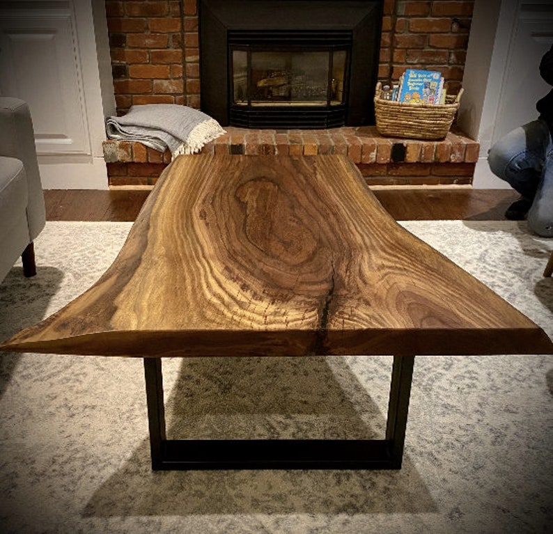 Black Walnut Live Edge Wood Coffee Table - Etsy