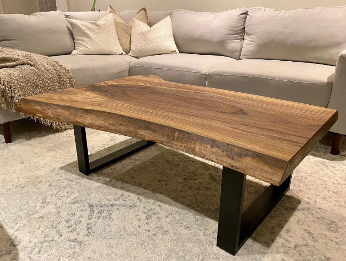 Black Walnut Live Edge Wood Coffee Table - Etsy