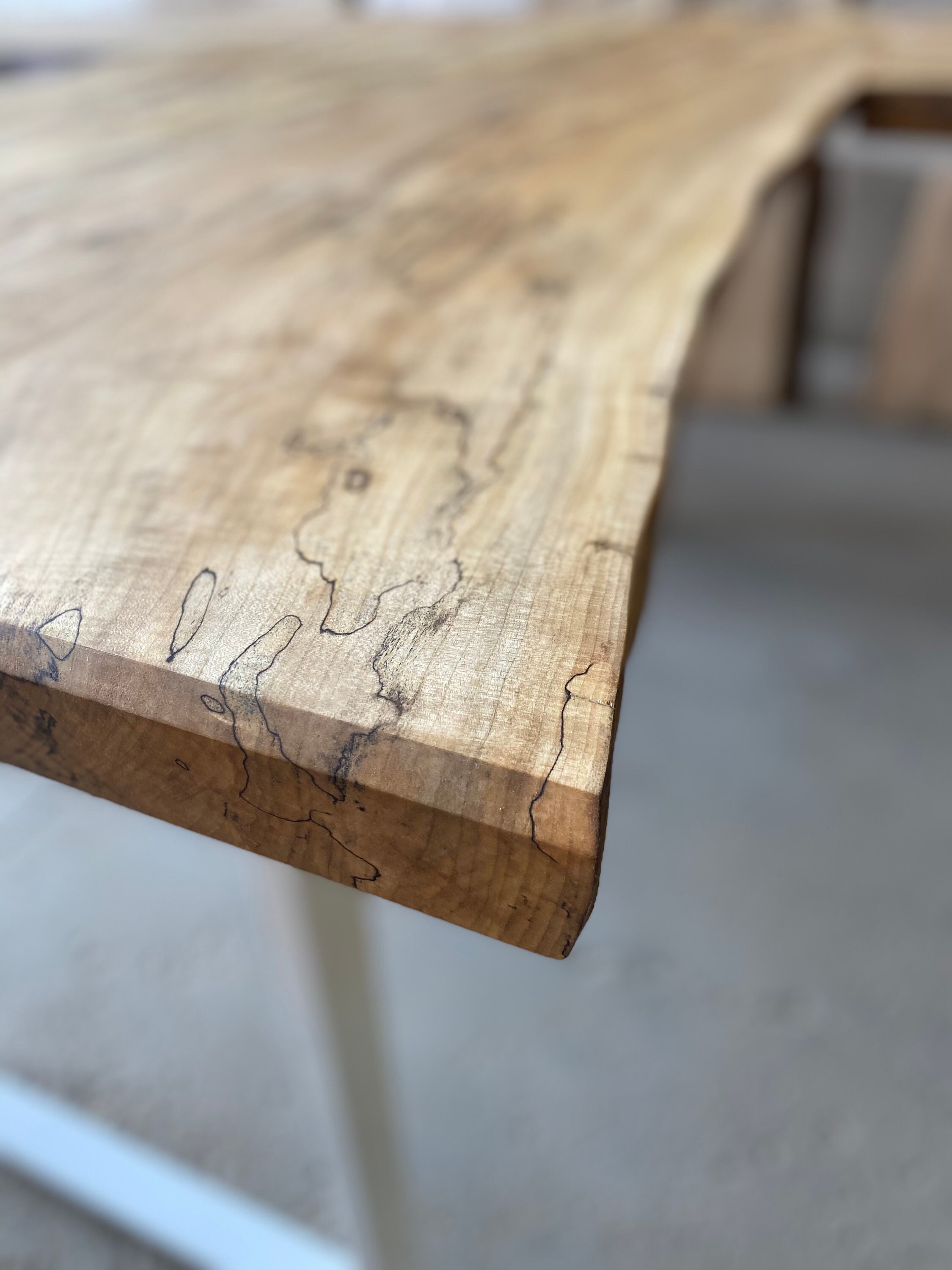 Solid Spalted Maple Live Edge Desk - Etsy