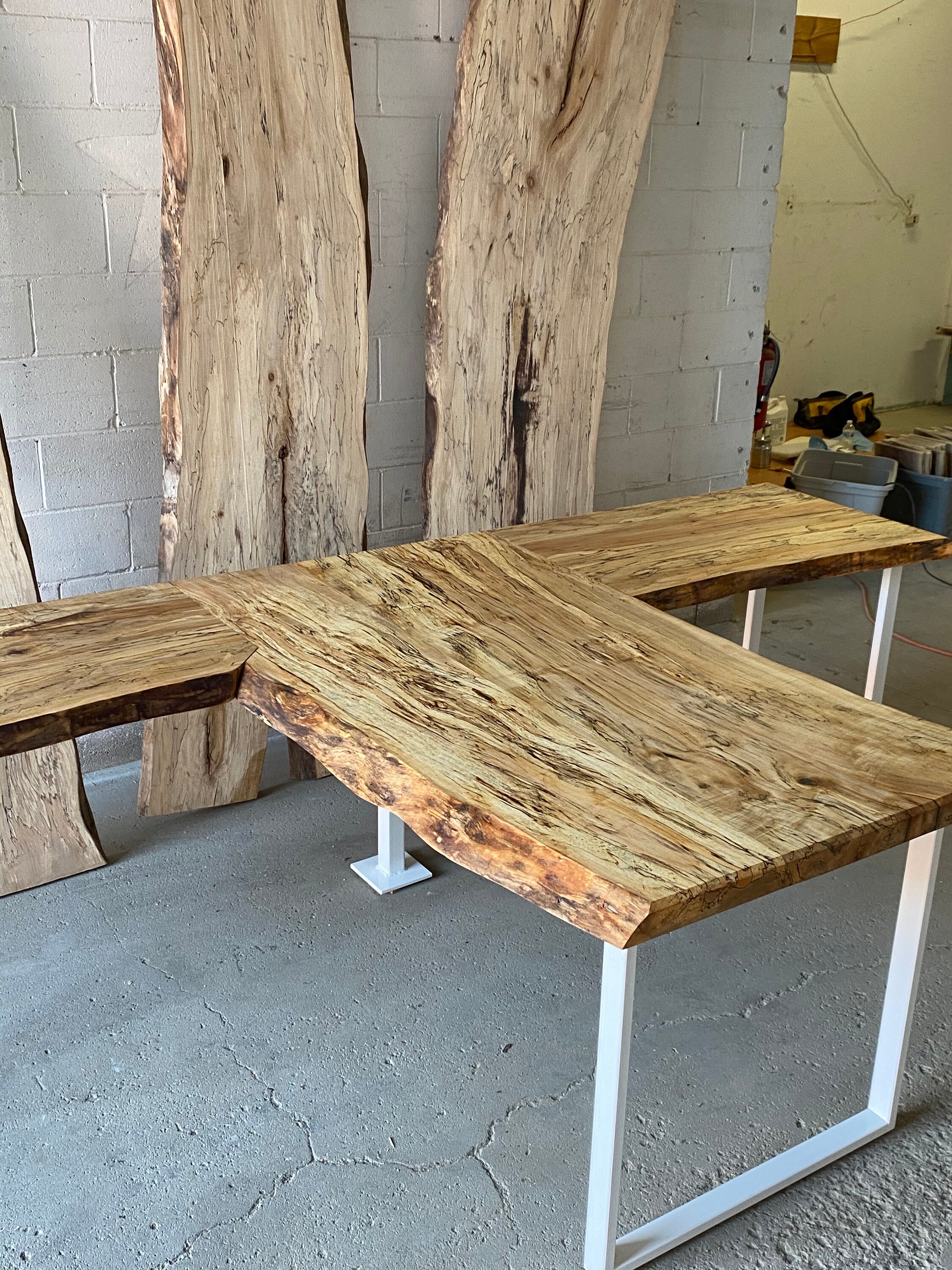 Solid Spalted Maple Live Edge Desk - Etsy
