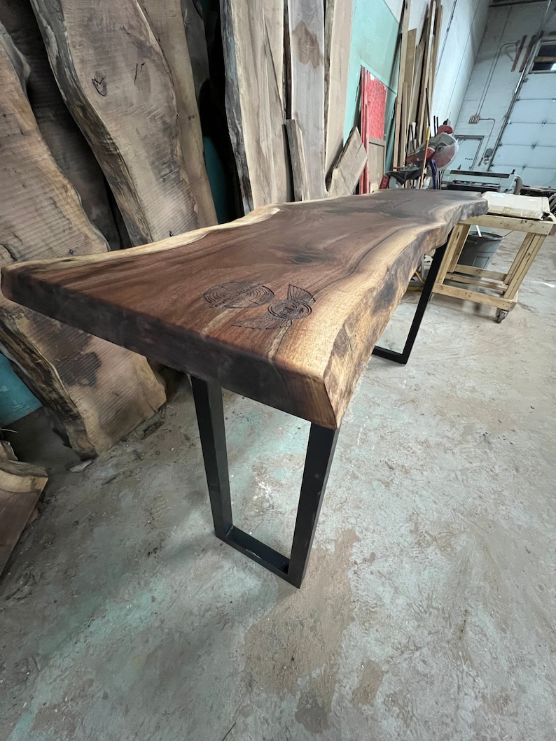 Live Edge Walnut Sofa Table - Etsy