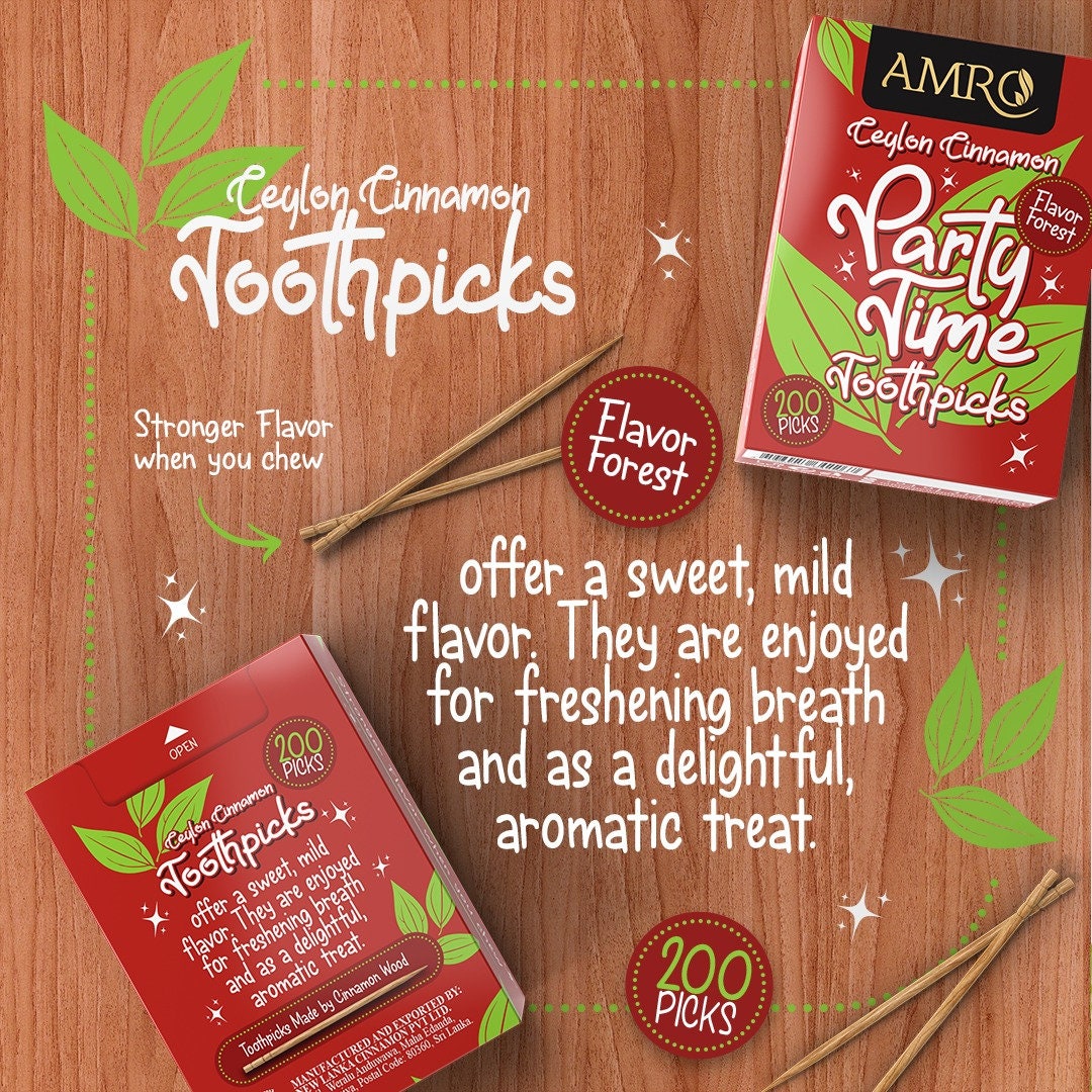 Ceylon Cinnamon Toothpicks, Party-time Toothpicks, 200 Counts, Cinnamon ...