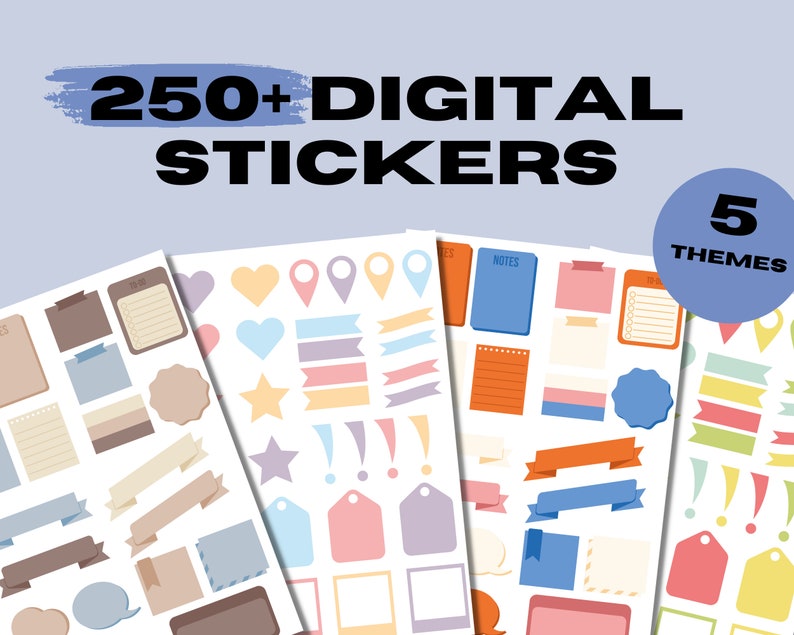 250+ Digital Stickers for Your Notes, Digital Stickers Bundle ...