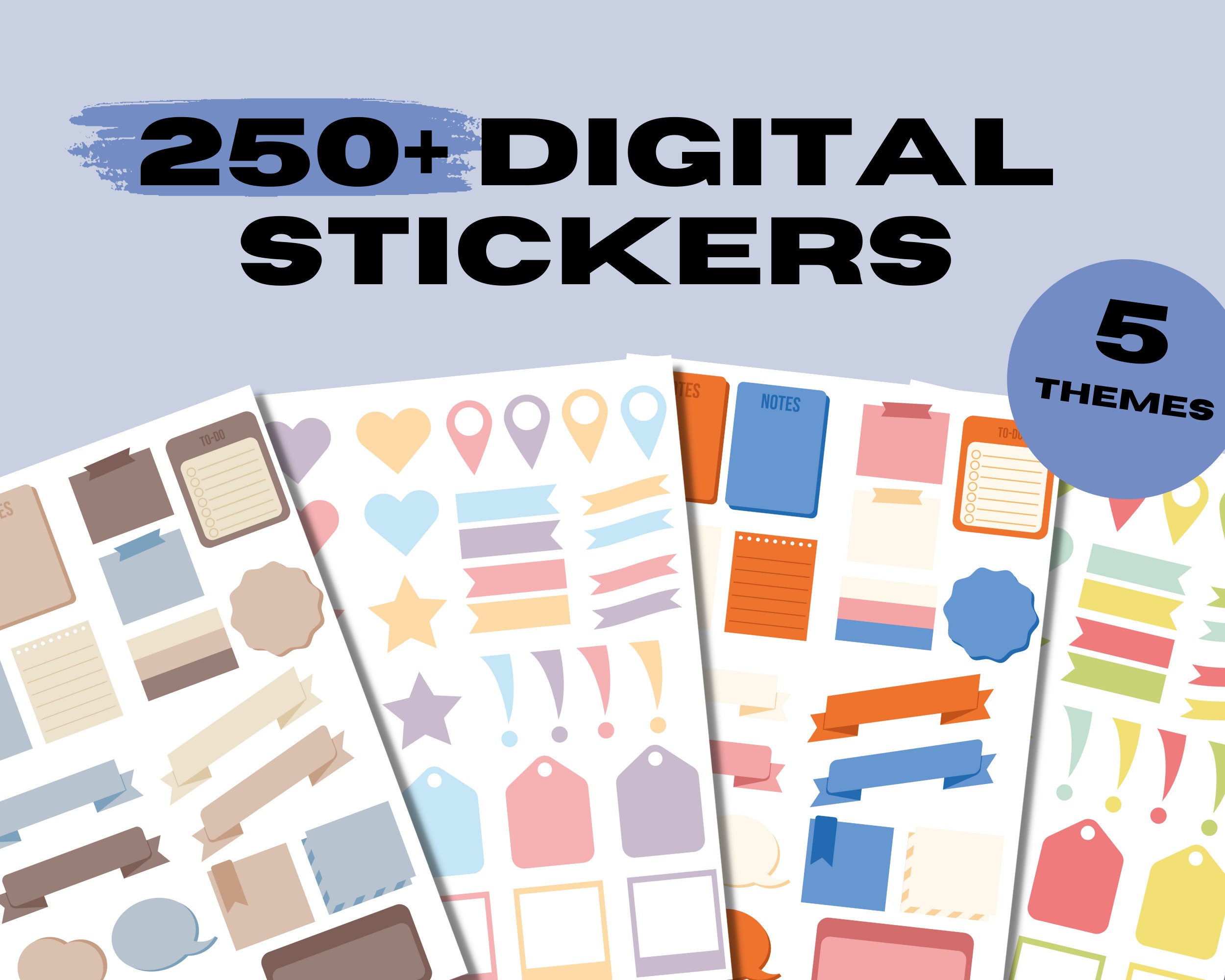 250+ Digital Stickers for Your Notes, Digital Stickers Bundle ...