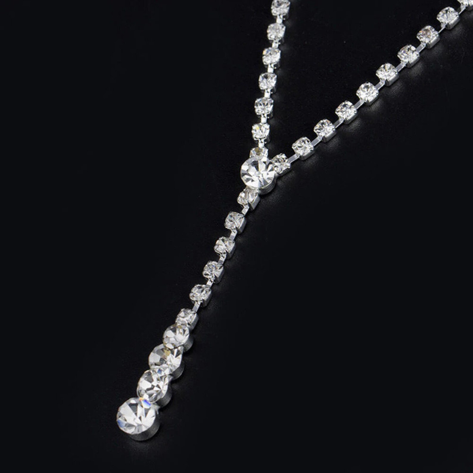 Wedding Crystal Drop Jewelry Set Bridal Jewelry Set - Etsy