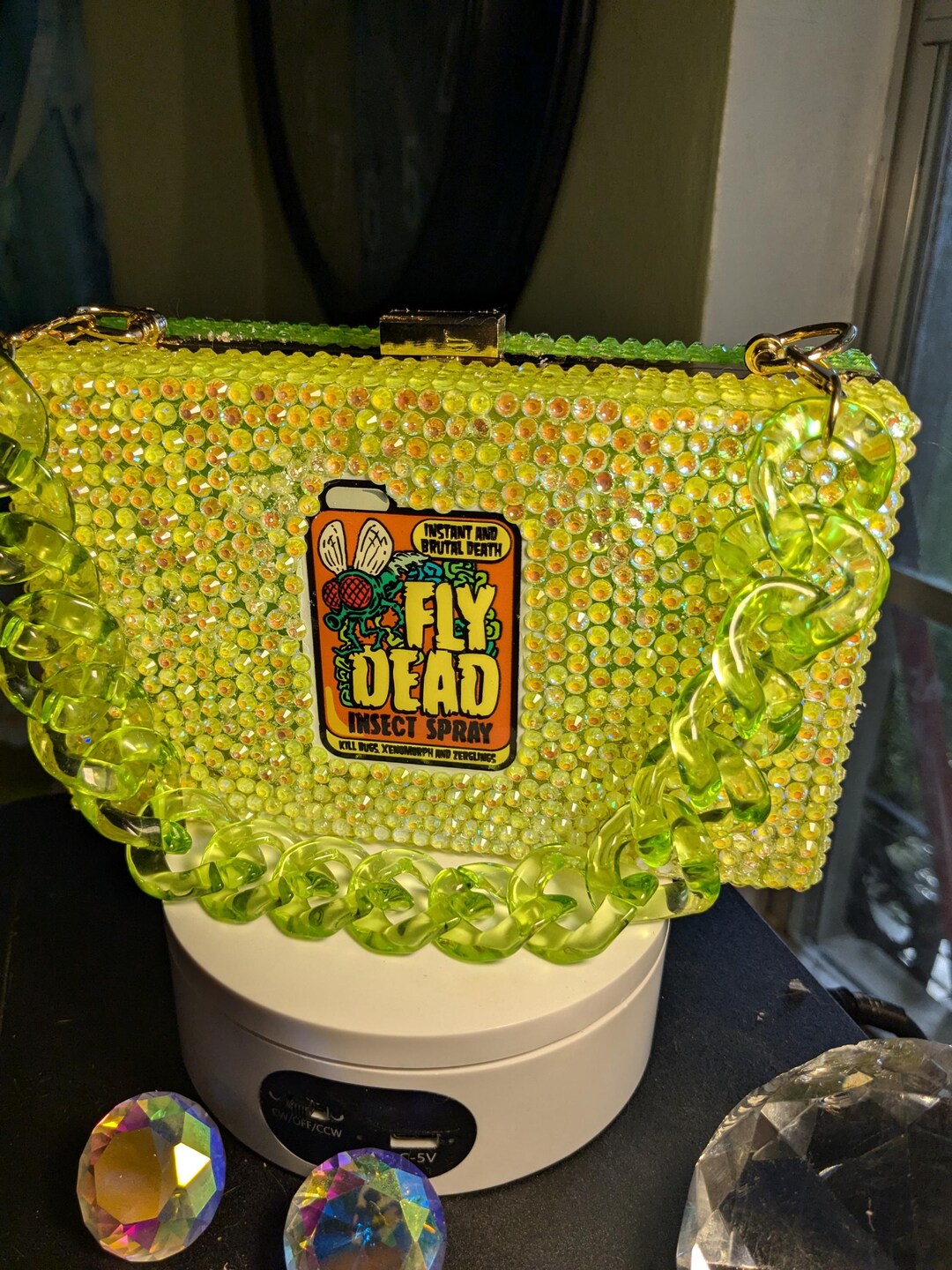 Rhinestone Crystal Monster Fly Dead/ Graveyard Beauty Clutch - Etsy