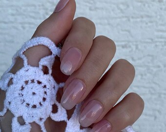 Milky Nude Nails - Etsy