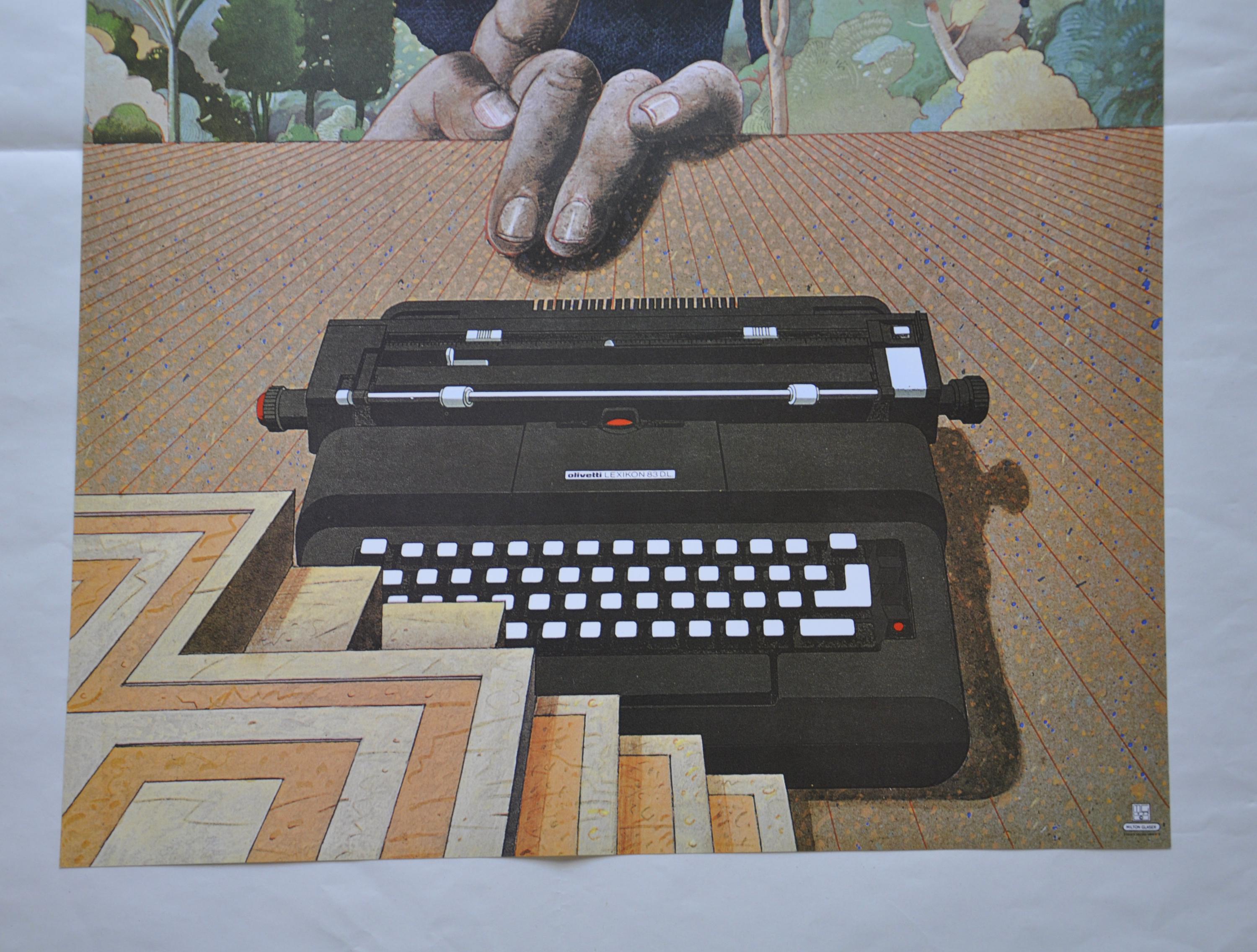 Milton Glaser Original Poster 1977 Advertising Typewriter Olivetti Near ...