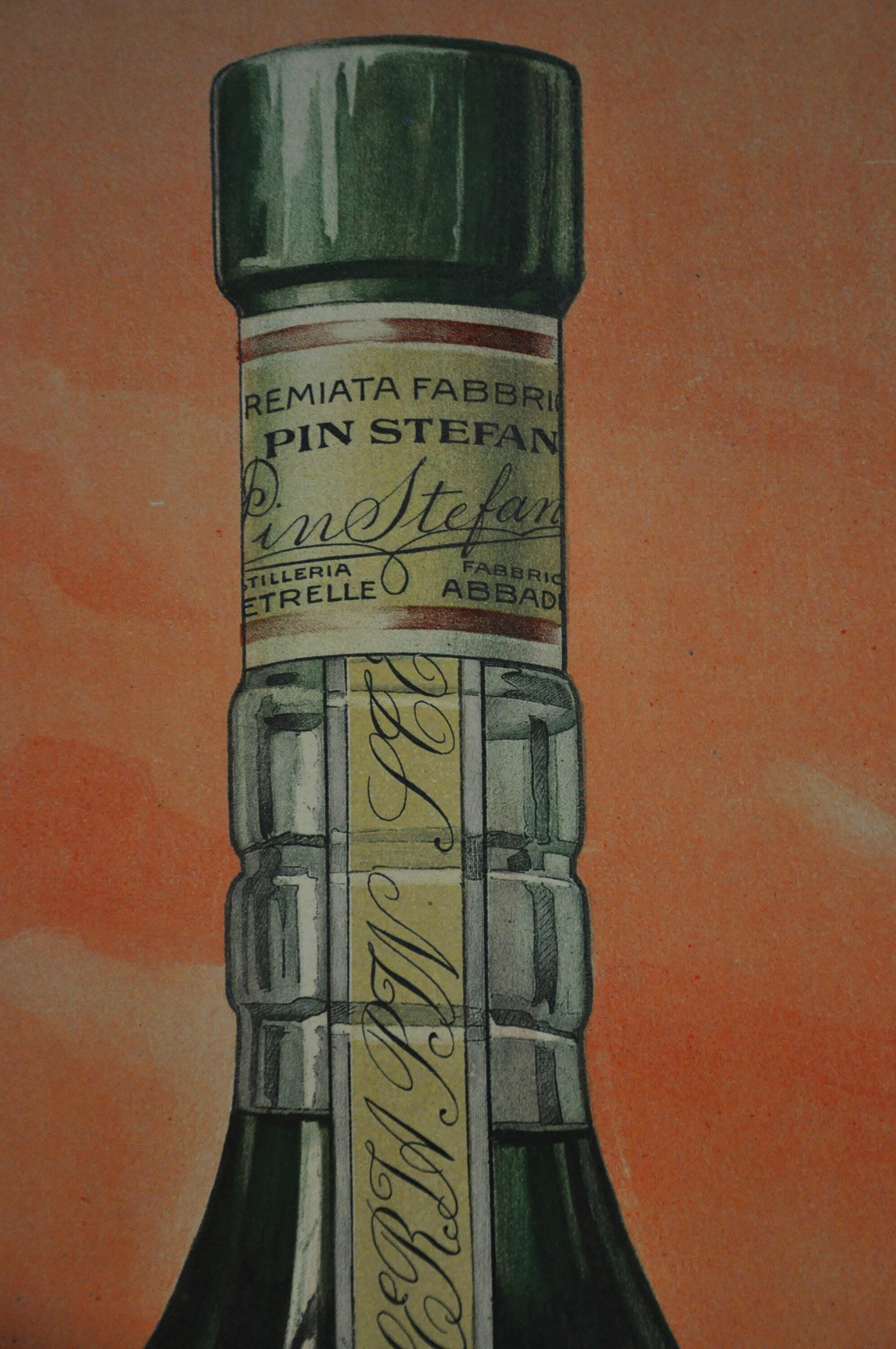 Original Litho Poster Ca 1920 Liquor Pin Spearmint, Large Size, Linen ...