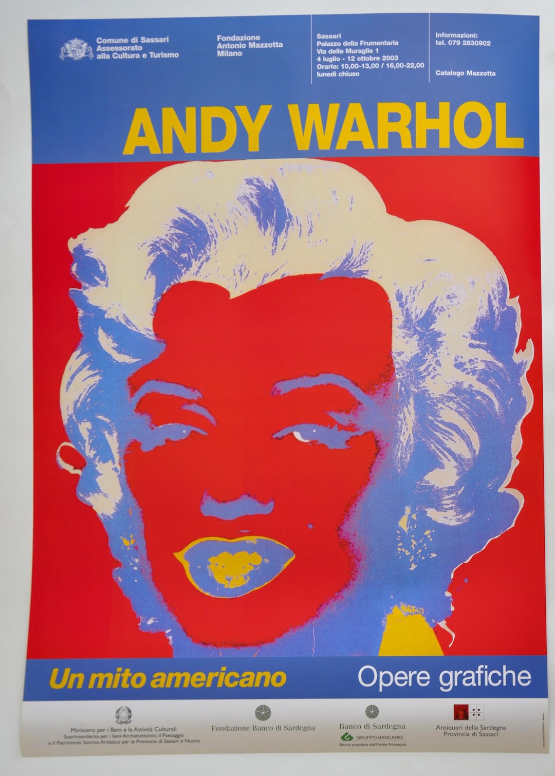 Andy Warhol Marilyn Red and Blue, Original Large Poster Mint Expo Italy ...
