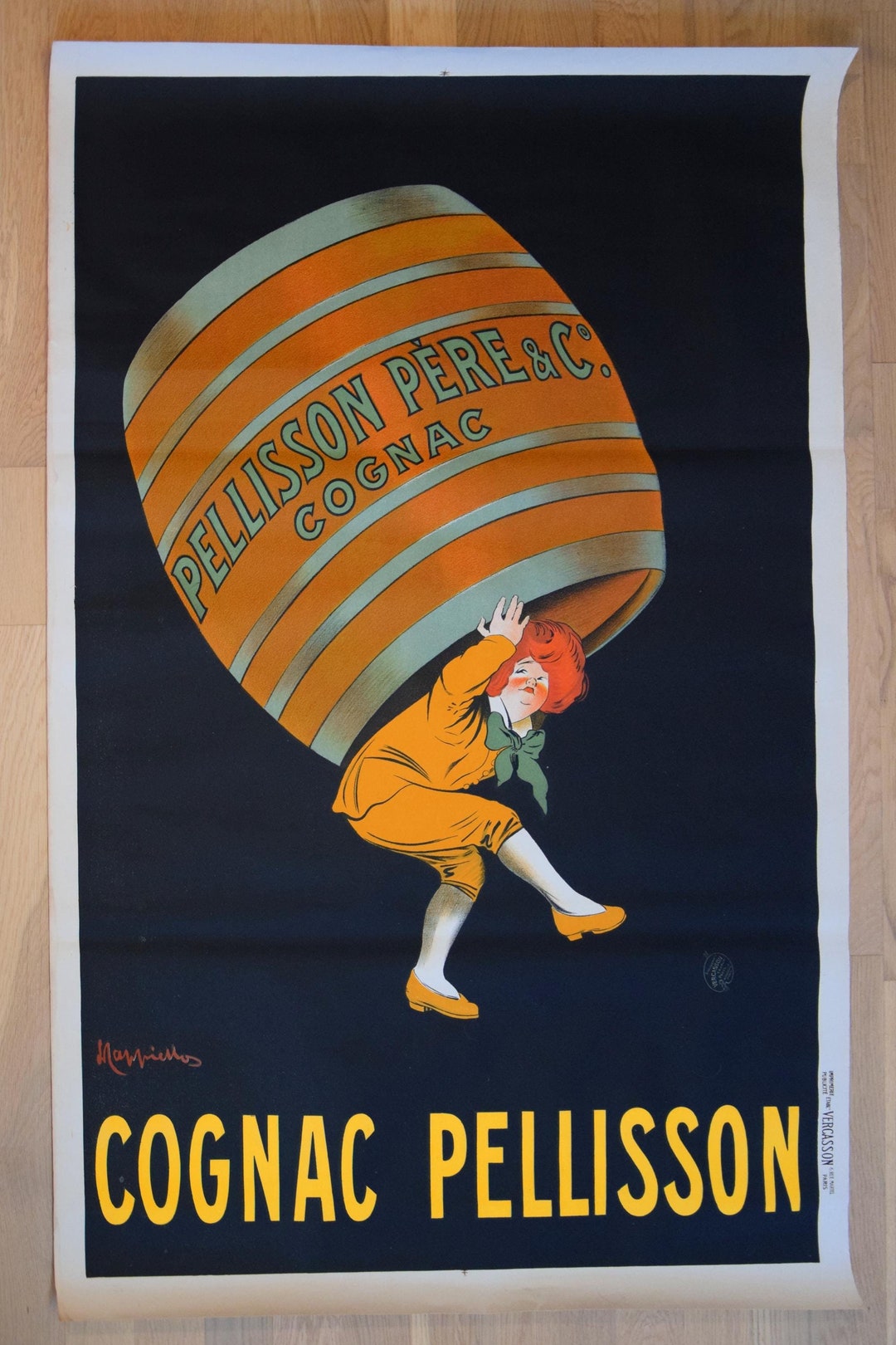 Original Full Litho Poster by Leonetto Cappiello 1920 Cognac Pellisson ...