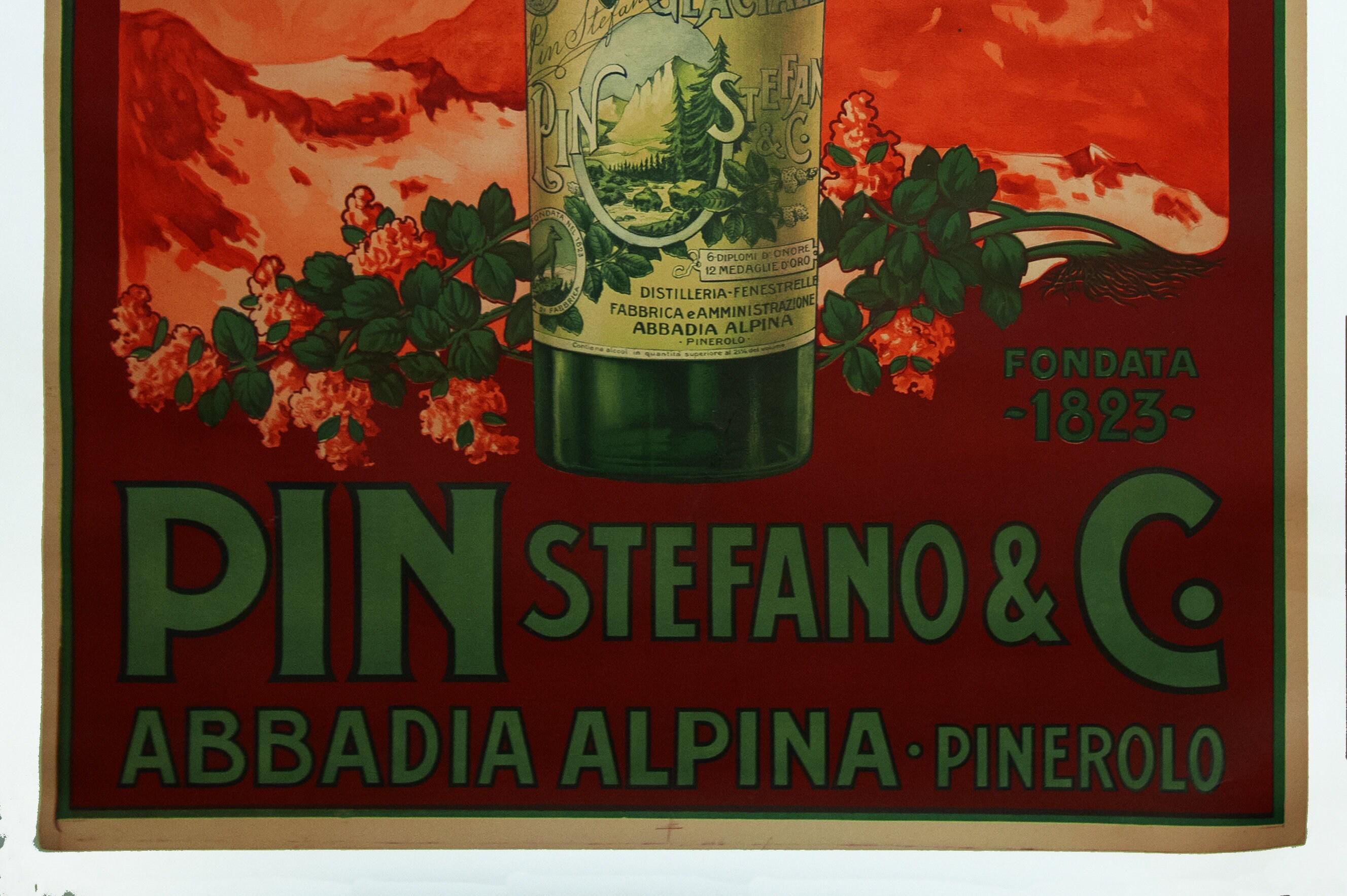 Original Litho Poster Ca 1920 Liquor Pin Spearmint, Large Size, Linen ...