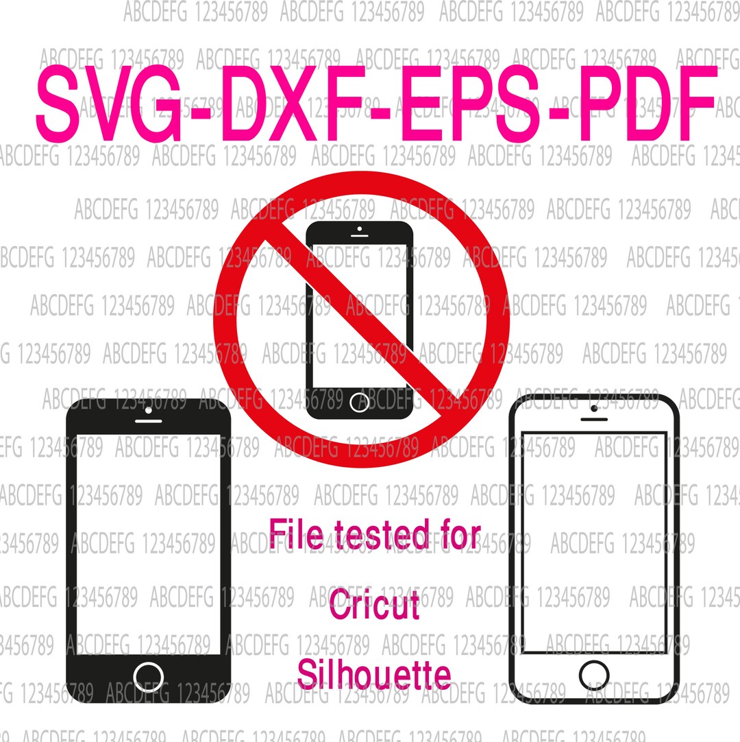 No Smartphone Sign SVG/DXF/EPS No Cell Phone Icon No Mobile Phone ...