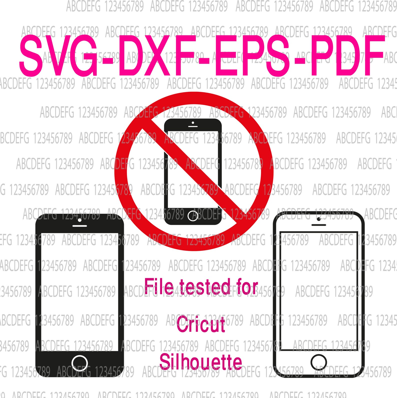 No Smartphone Sign SVG/DXF/EPS No Cell Phone Icon No Mobile Phone ...