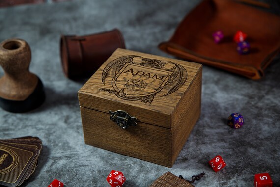 Personalized Dice Box Dice Holder Dragons Gift Wooden Dice - Etsy