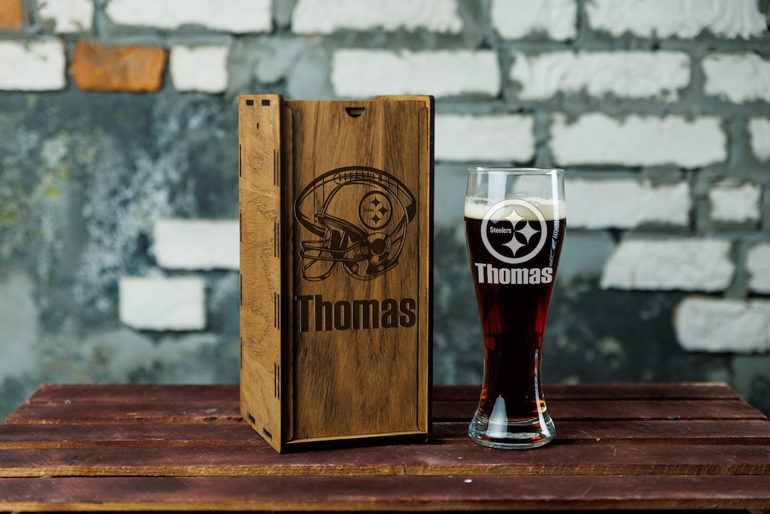Personalized Beer Gift Set Pittsburgh Football Football Custom Beer ...