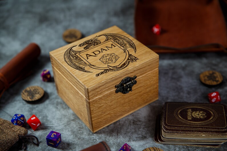 Personalized Dice Box Dice Holder Dragons Gift Wooden Dice - Etsy