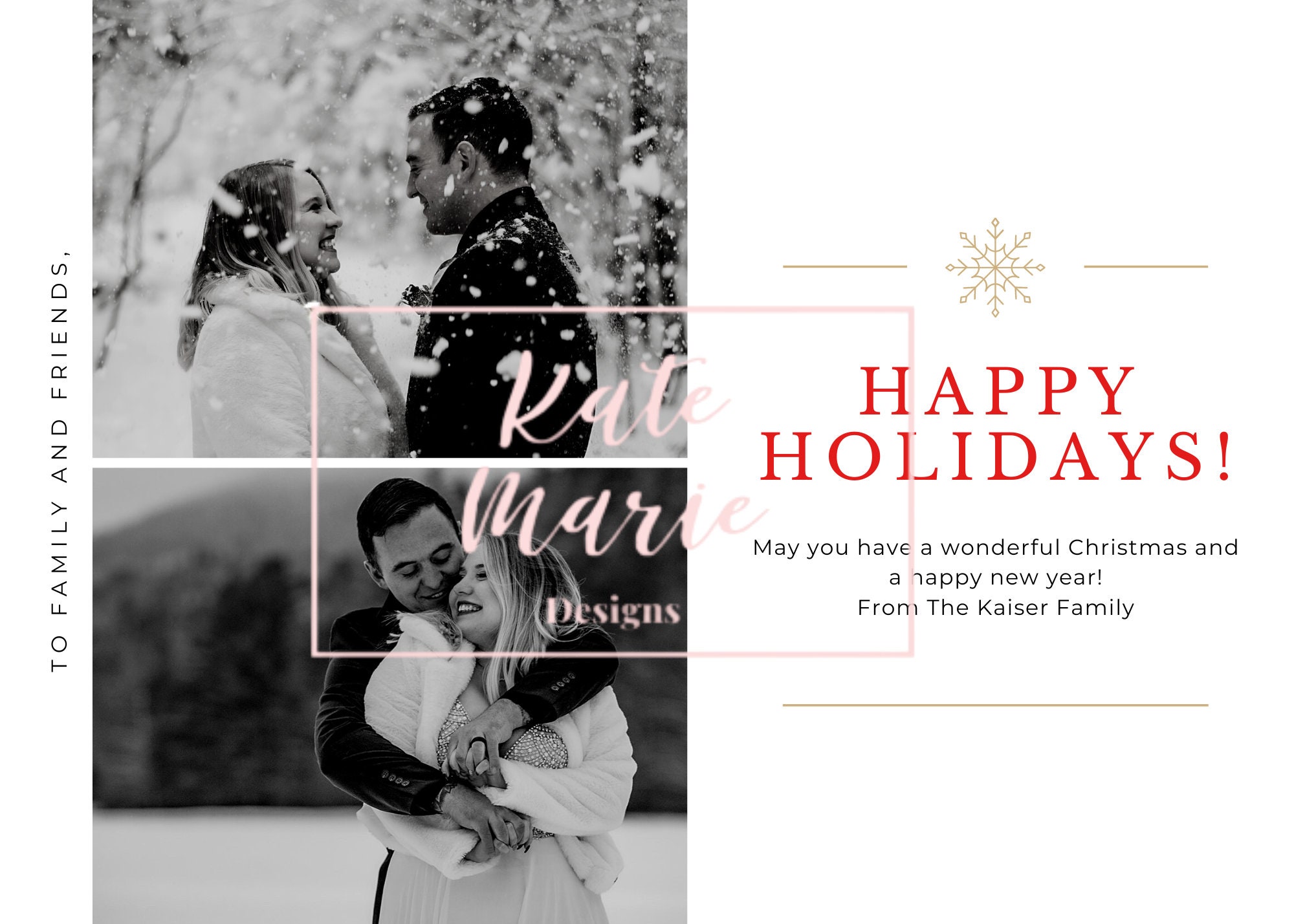 Black and White Holiday Card: Printable or Printed - Etsy