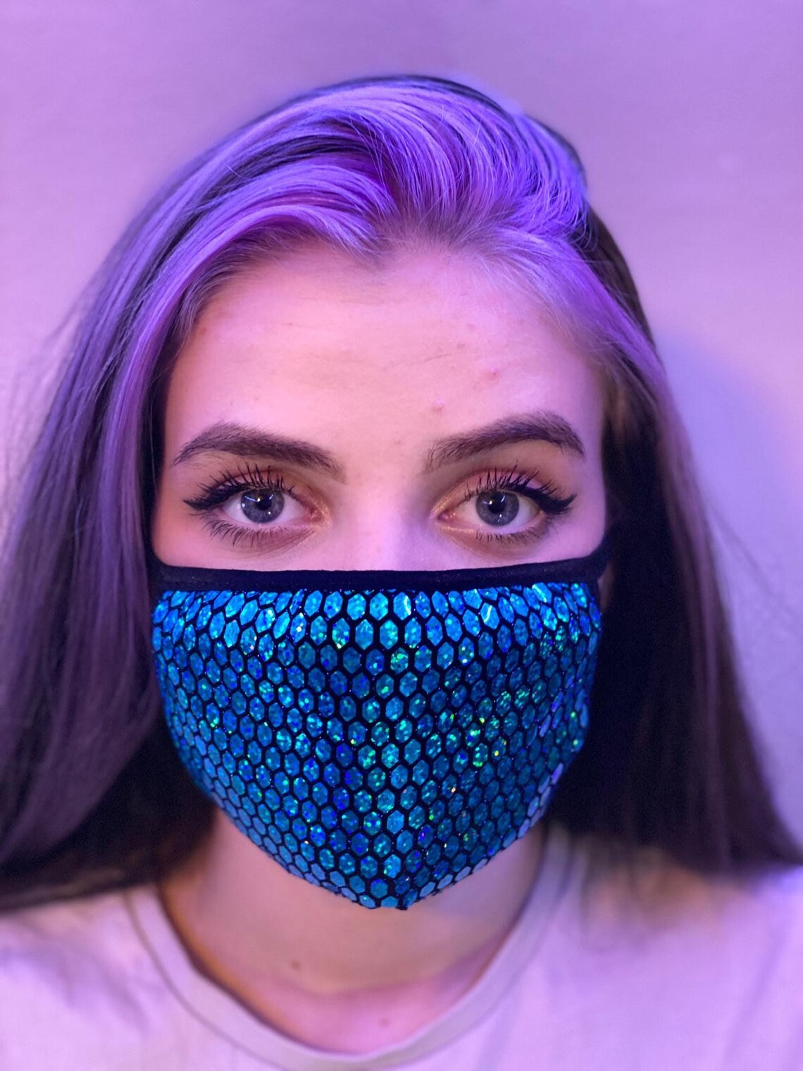 Facemask 3 Layers Pocket for Filter Mirrored Hologram - Etsy