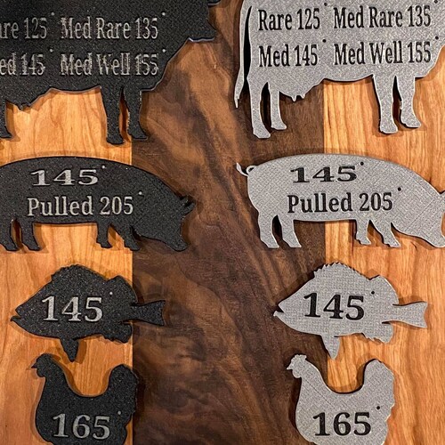 BBQ Grill Temperature Decal Beef Pork Poultry. Cow Pig | Etsy