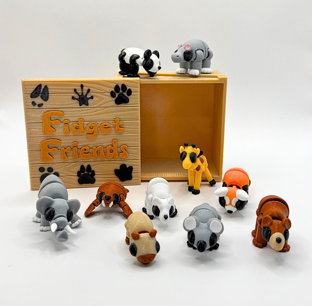ZOO ANIMALS SET 3D Printed Articulated Safari Jungle Wildlife Wigglies ...