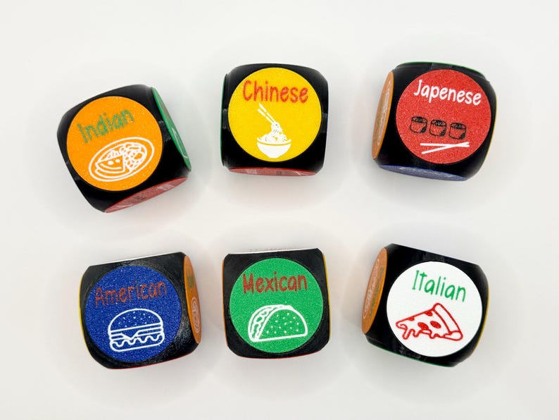 What to Eat GIANT DICE Food Decision Making for Takeaway Eat Out Dinner ...