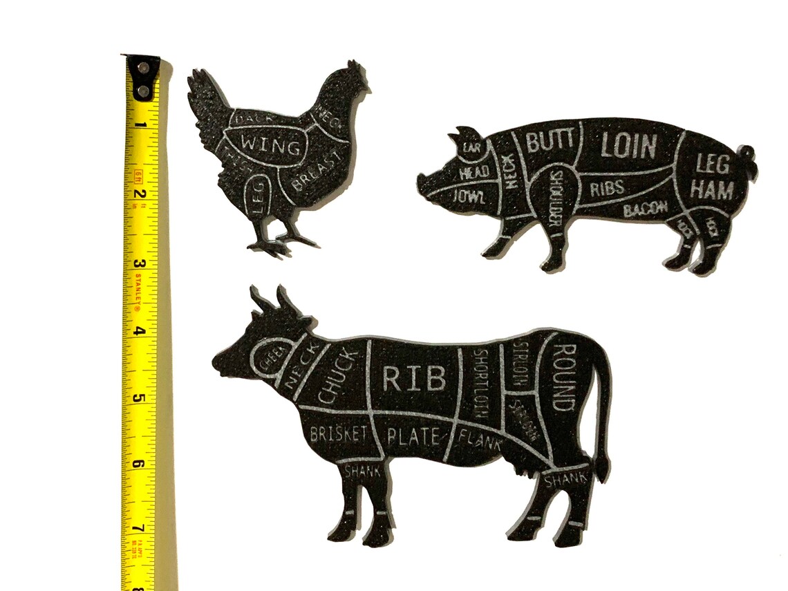 Traeger Compatible Butcher Sign Fridge Magnet Pork Chicken Beef ...