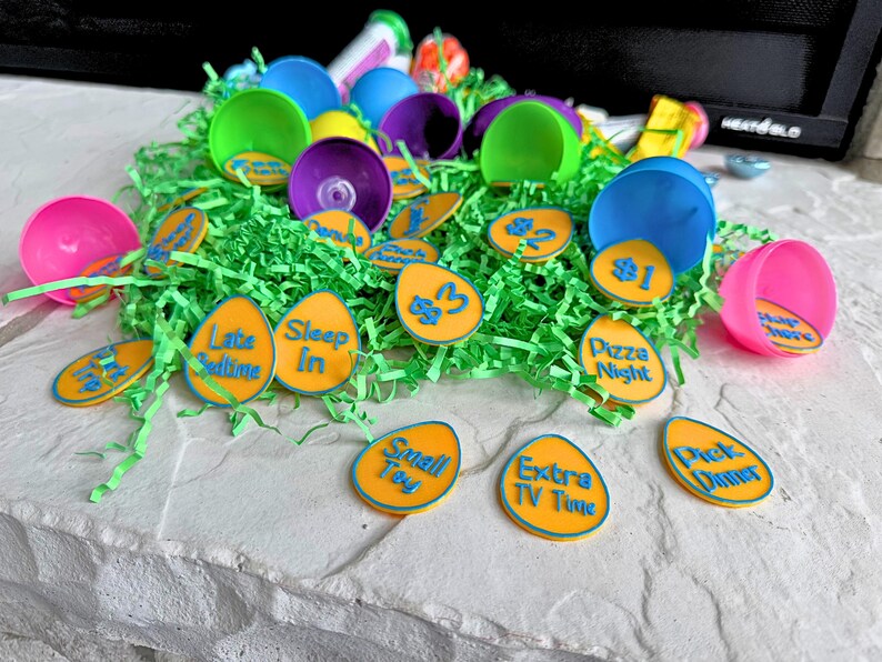 Egg Shape Tokens for Easter Egg Hunt Filler Reusable Rewards Coupons ...