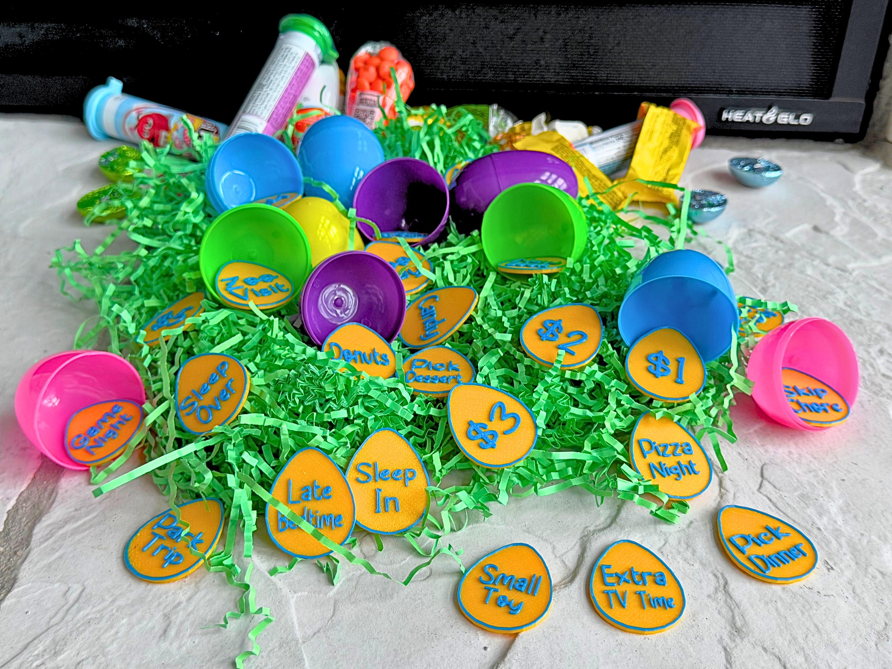 Egg Shape Tokens for Easter Egg Hunt Filler Reusable Rewards Coupons ...