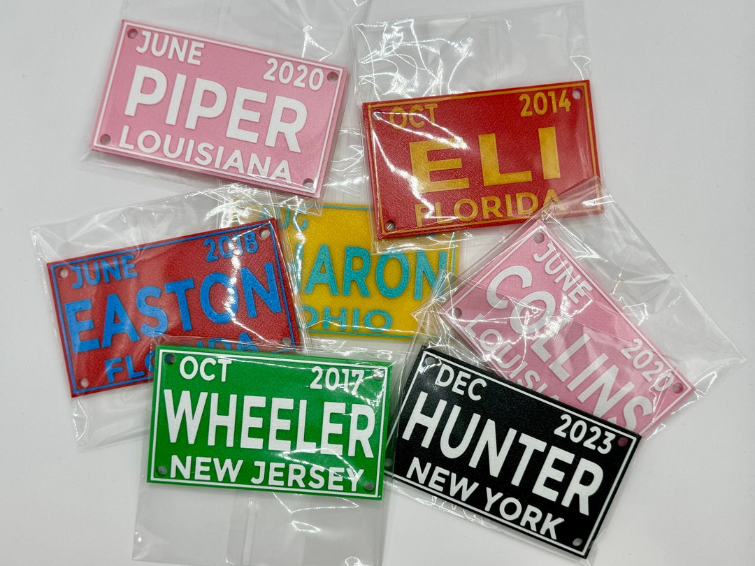 Personalized License Plate Tag Sign for Kids Bicycle Toy Room Wall Door ...