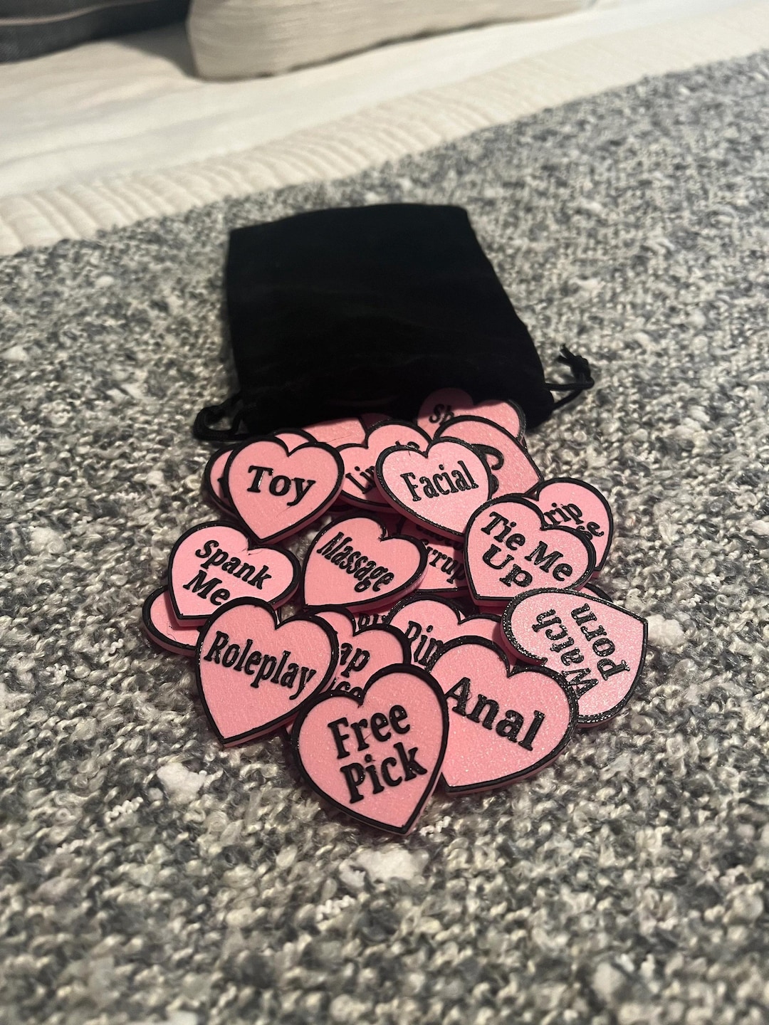 Naughty Tokens for Couple’s Heart Shape Kinky Erotic Game Sex Positions ...