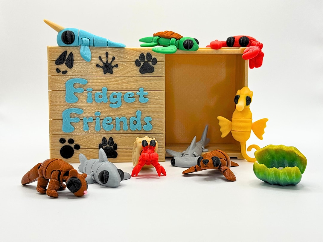 SEA CREATURES SET 3D Printed Articulated Toys Nautical Under the Sea ...