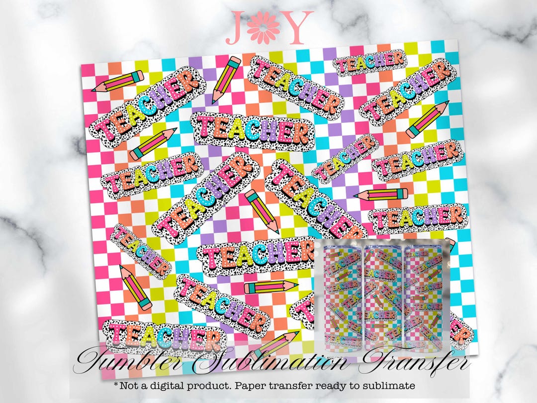 Teacher Dalmatian Dots Sublimation Transfer Ready to Press for 20oz ...