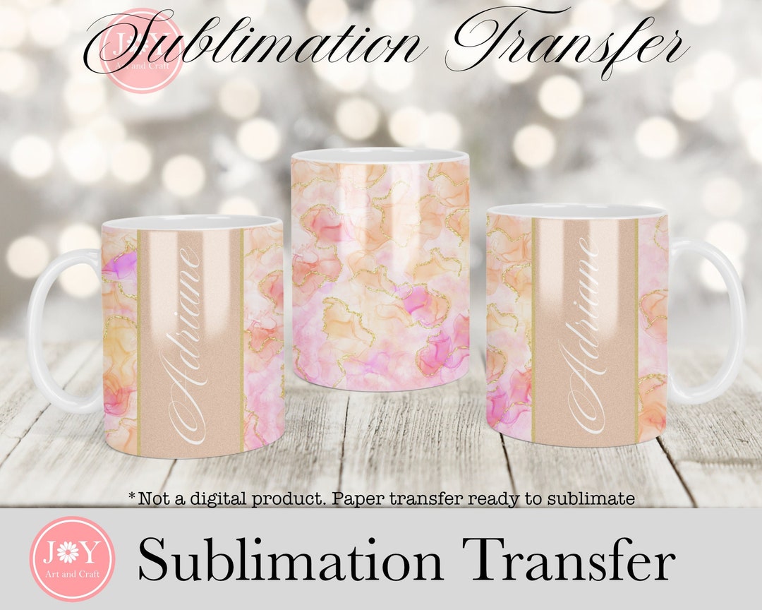 Custom Sublimation Transfer for Mugs, Marble, Custom Name, Printed ...