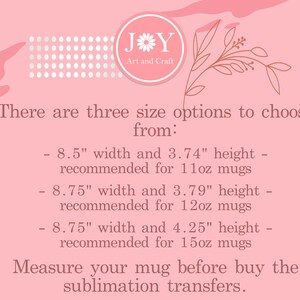 Sublimation Transfer Ready to Press for Mugs - 11oz, 12oz and 15oz Size ...