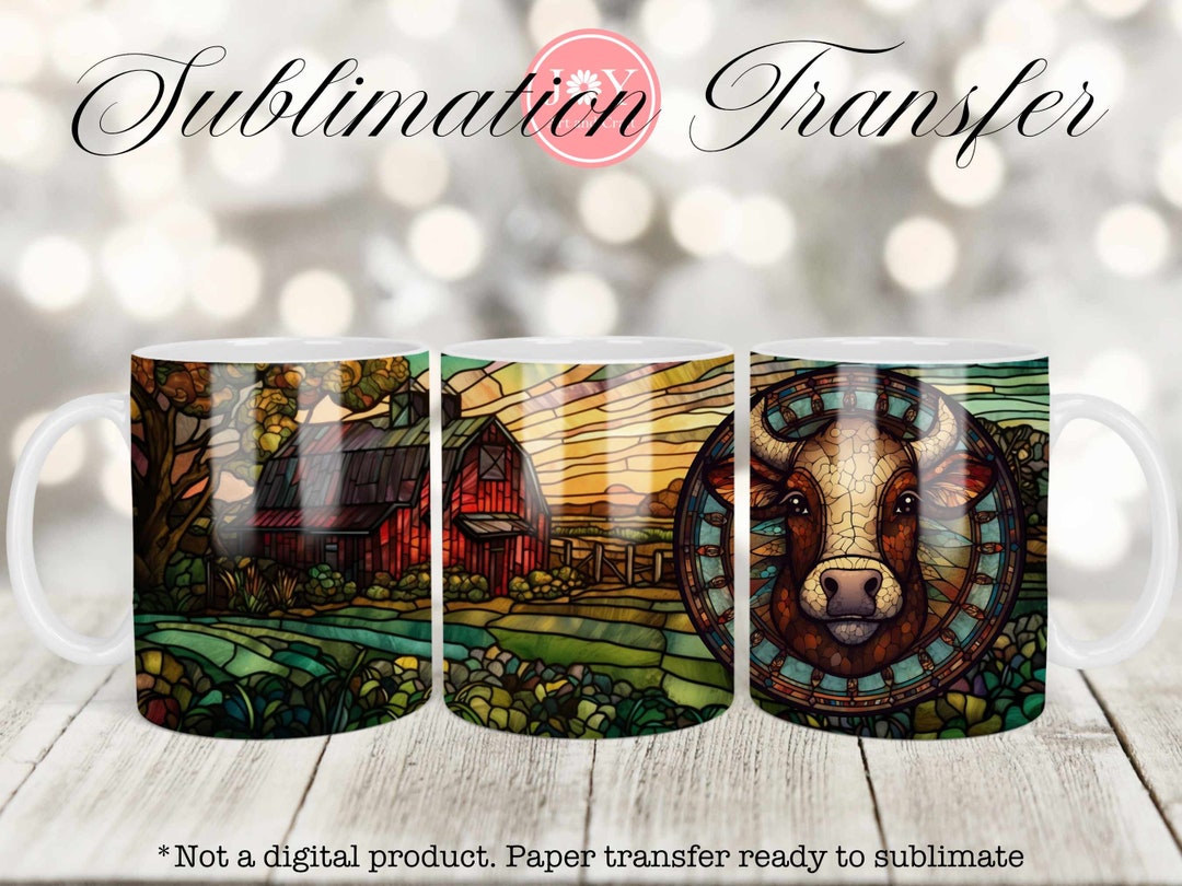 Mug Sublimation Transfer, Farm Printed Wrap for Mugs, 11oz 12 Oz and 15 ...