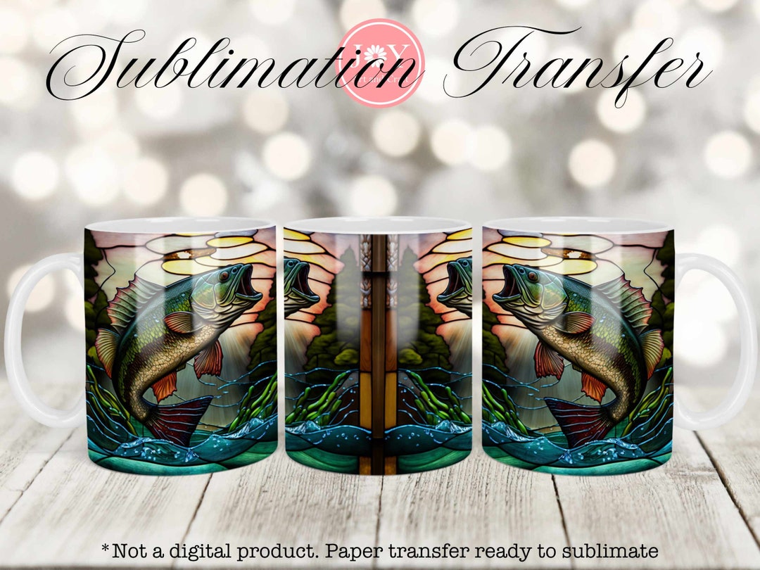 Sublimation Transfer for Mugs, Fishing Printed Sheet Ready to Press, 11 ...