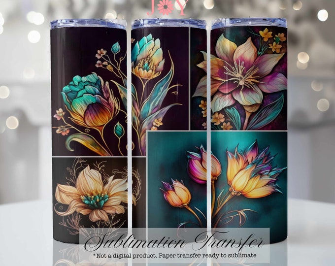 Mint Floral Aesthetic, Sublimation Wrap, Ready to Press, Print Out ...