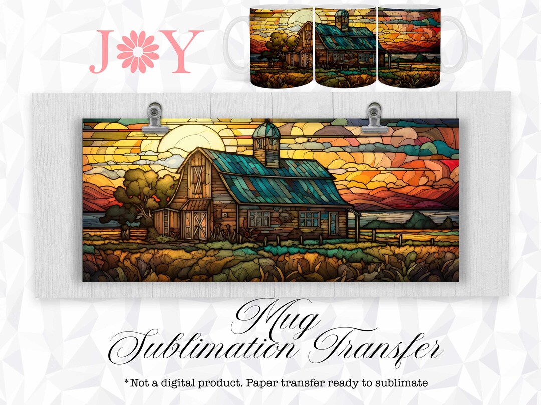 Mug Sublimation Transfer, Farm Printed Wrap for Mugs, 11oz 12 Oz and 15 ...