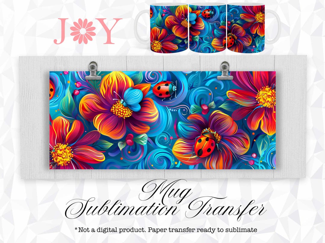 Mug Sublimation Transfer Ready to Press - Printed Sheet Wrap for 11oz ...