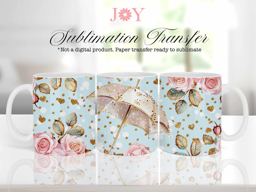Umbrella Mug Sublimation Transfer, Printed Wrap for Mugs, 11oz 12 Oz ...