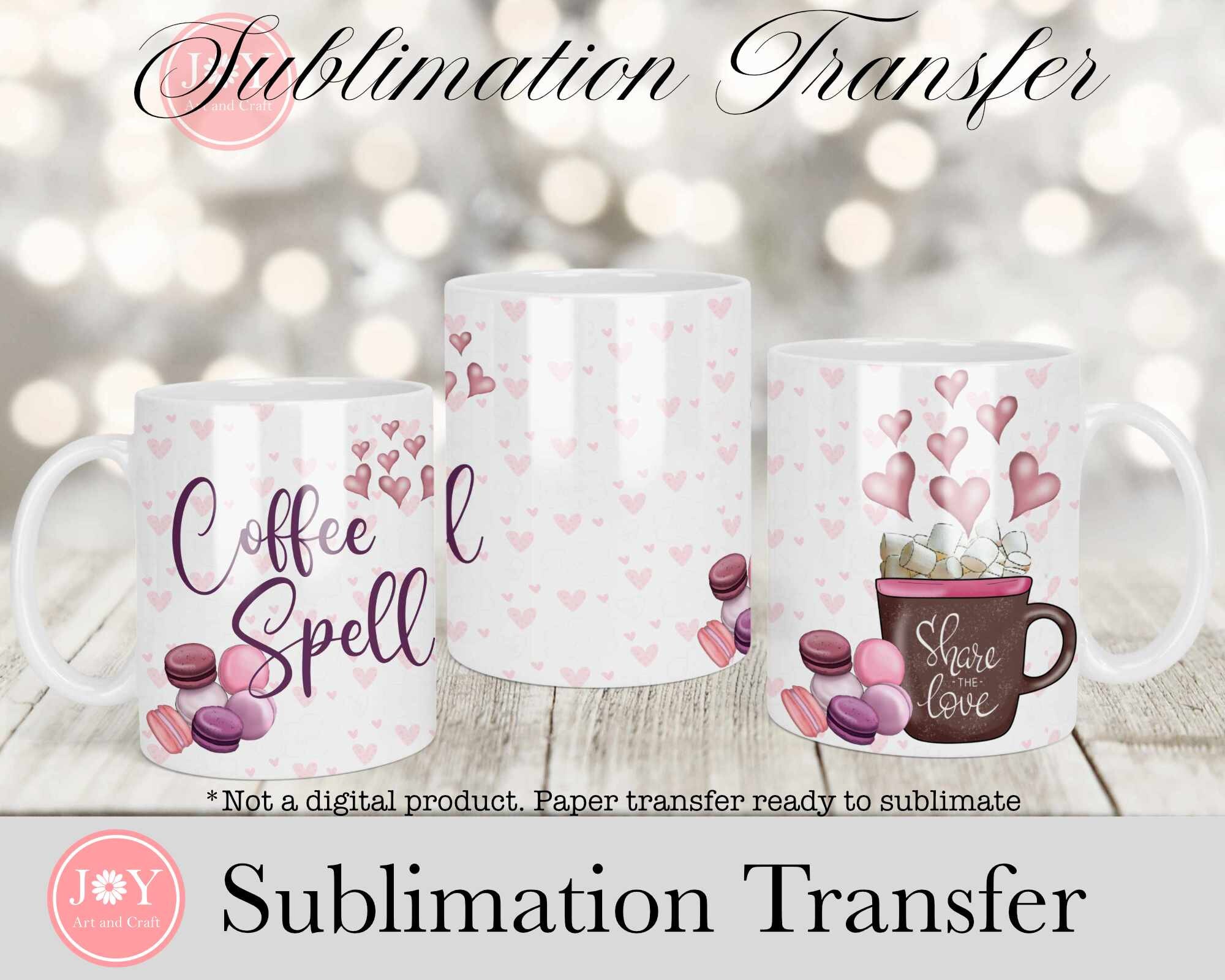 Coffee Spell Mug Sublimation Heat Transfer Printed Wrap for - Etsy