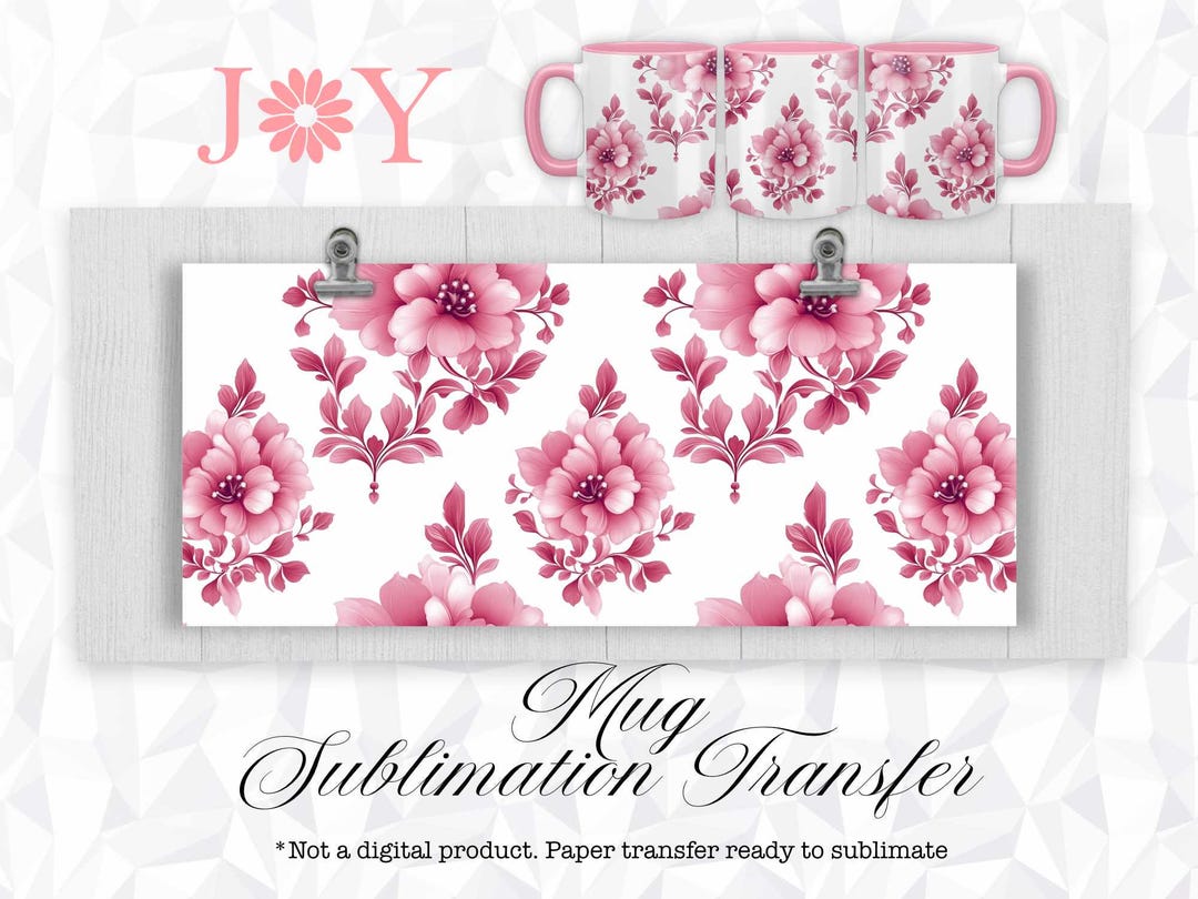 Antique Pink Sublimation Transfer Ready to Press for Mugs - 11oz, 12oz ...