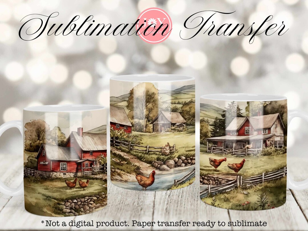 Sublimation Transfer for Mugs Farm Printed Sheet Ready to - Etsy