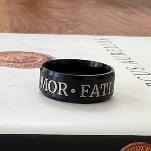 Stoic Ring Stoicism | Black Band Philosophy Ring Amor Fati | Stoic Ring ...